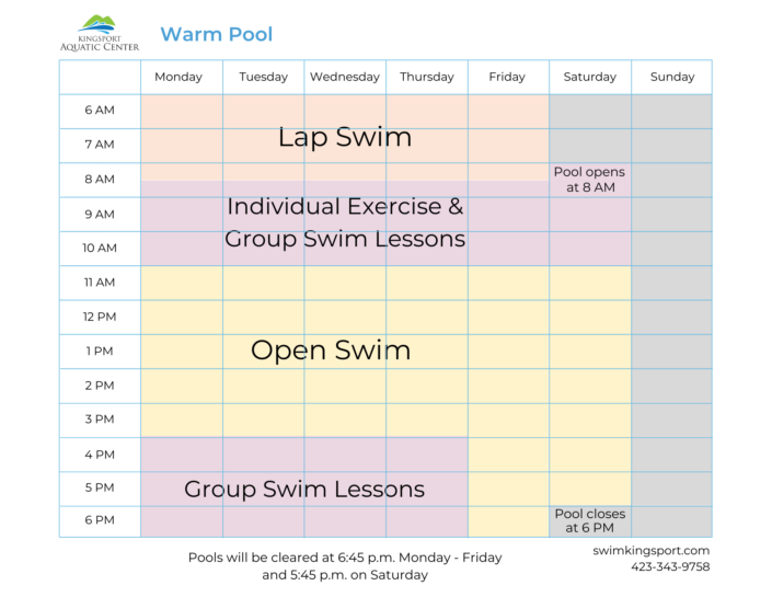 Pool Schedules - Kingsport Aquatic Center