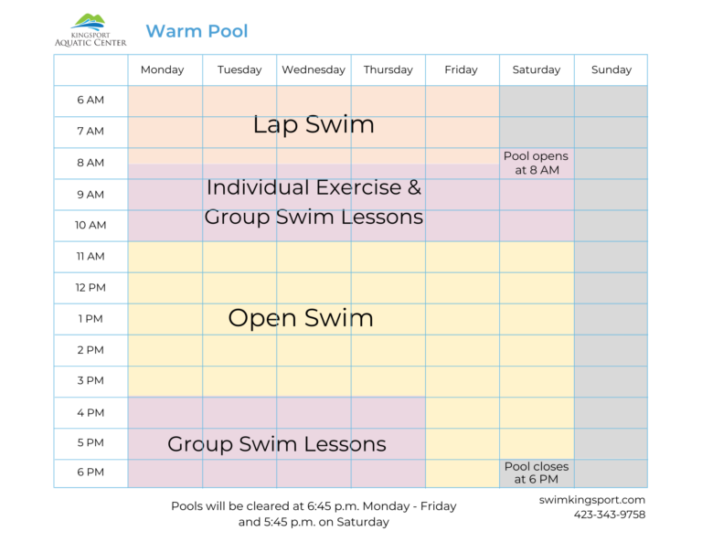 Pool Schedules - Kingsport Aquatic Center