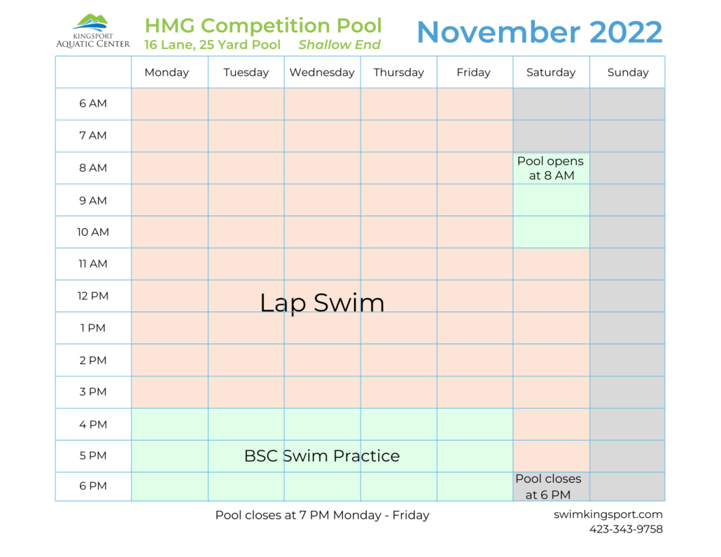 Pool Schedules - Kingsport Aquatic Center