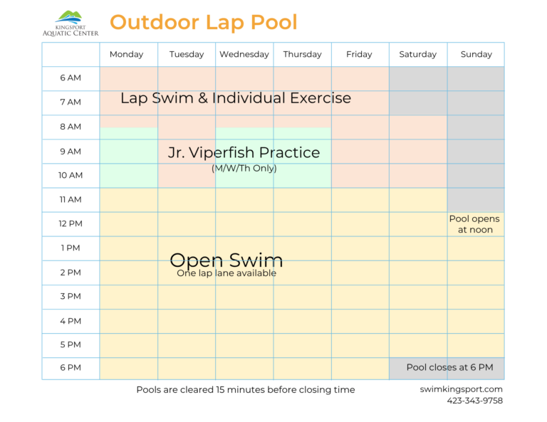 Pool Schedules - Kingsport Aquatic Center